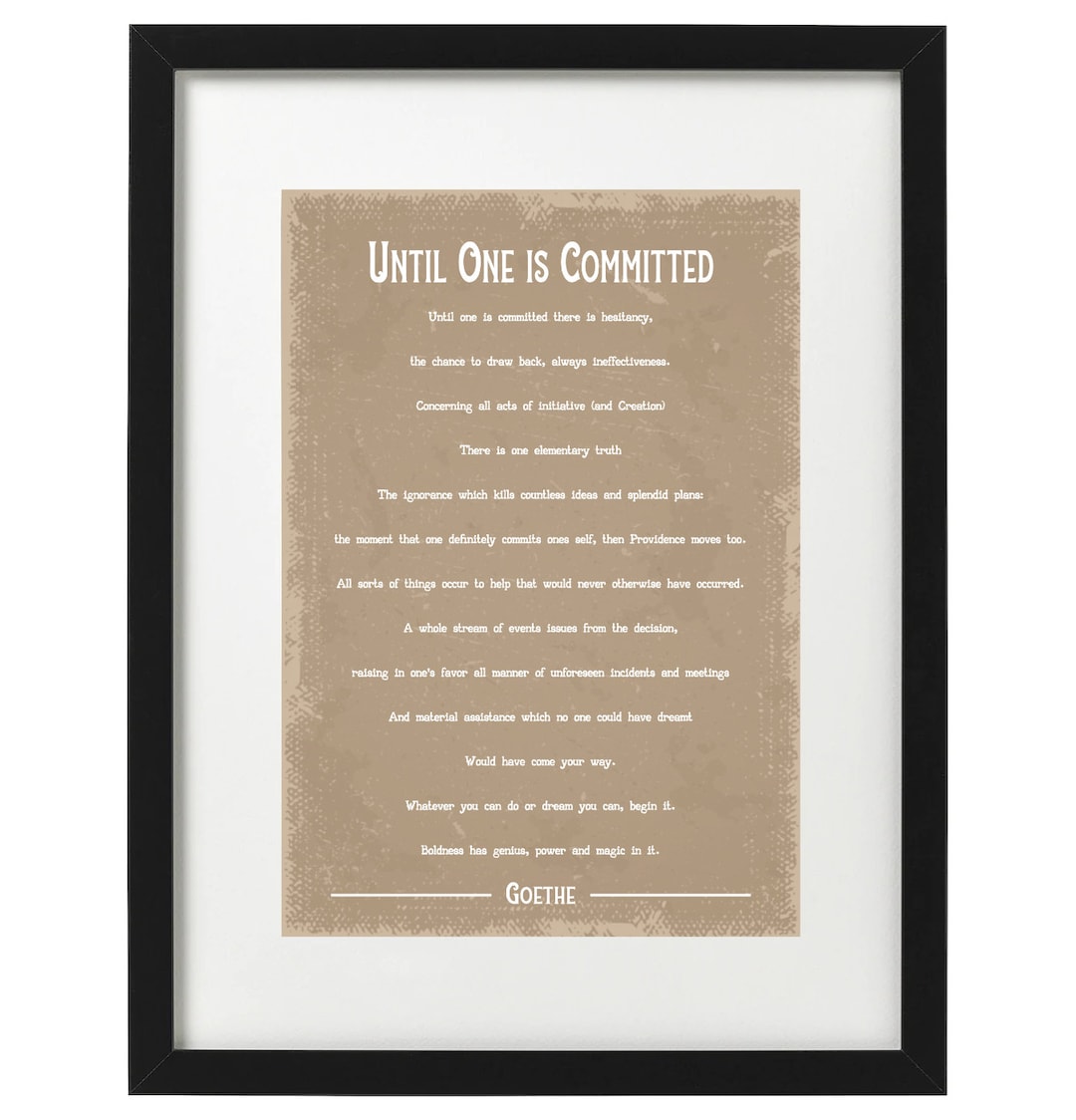 Goethe Philosophy Quote Art Print - Etsy