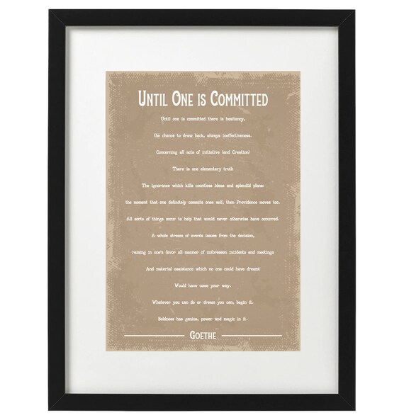 Goethe Philosophy Quote Art Print - Etsy