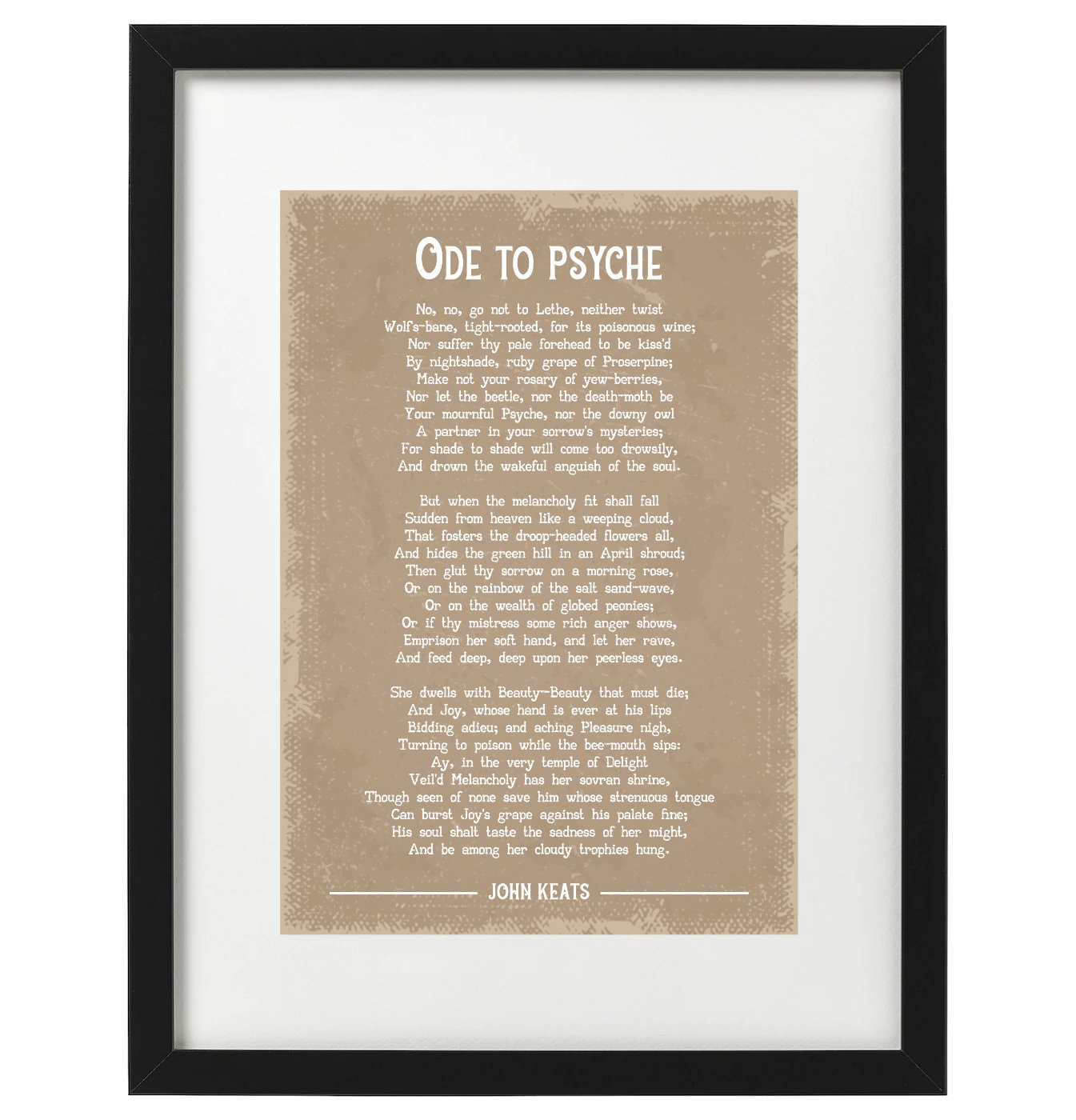 John Keats Ode to Psyche poem art print | Etsy