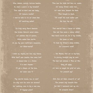 Robert Burns to a Mouse Poem Art Print - Etsy