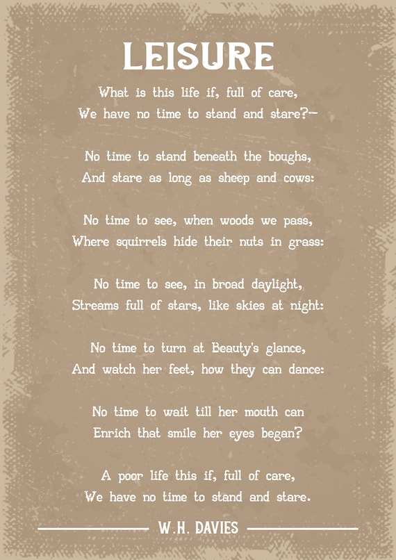 Leisure Poem By William Henry Davies