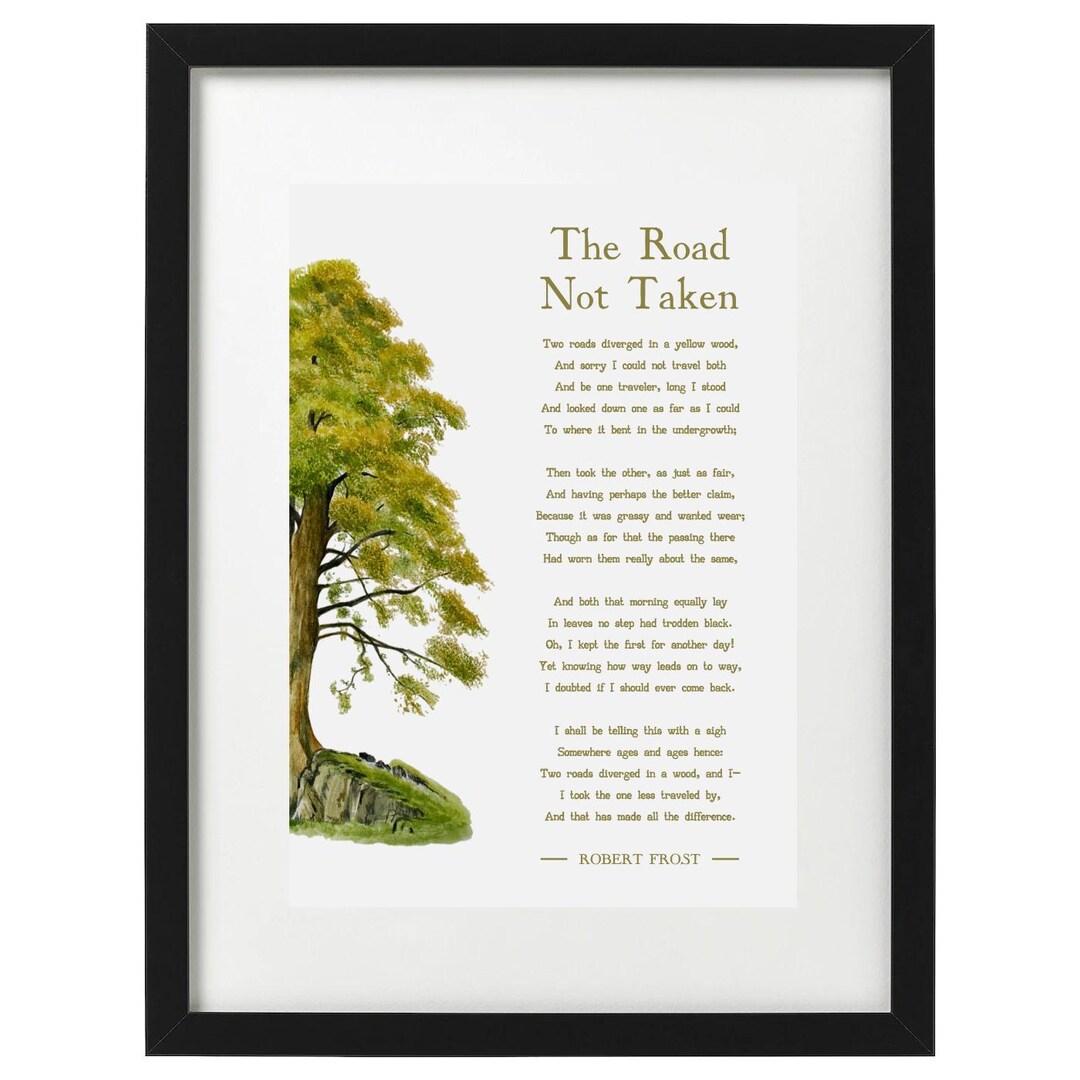 Robert Frost the Road Not Taken Poem Art Print - Etsy