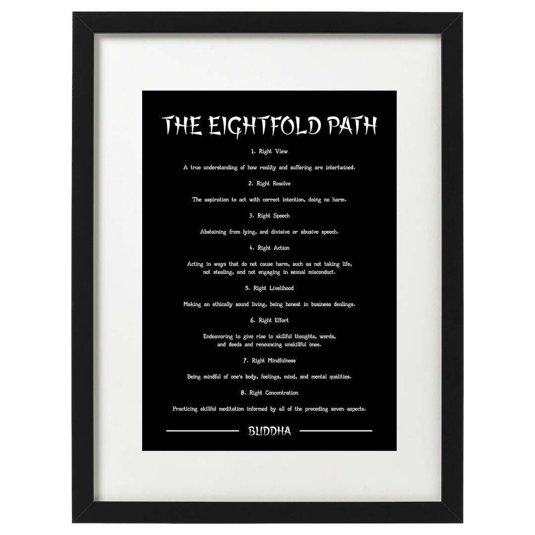 Buddhism the Eightfold Path Buddha Art Print - Etsy