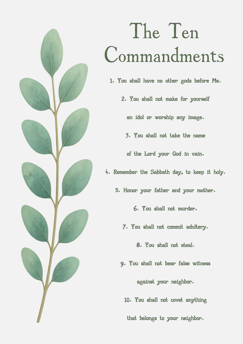 The Ten Commandments Christian Art Print - Etsy