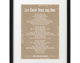 Lift Every Voice and Sing by James Weldon Johnson Poetry Art Print ...