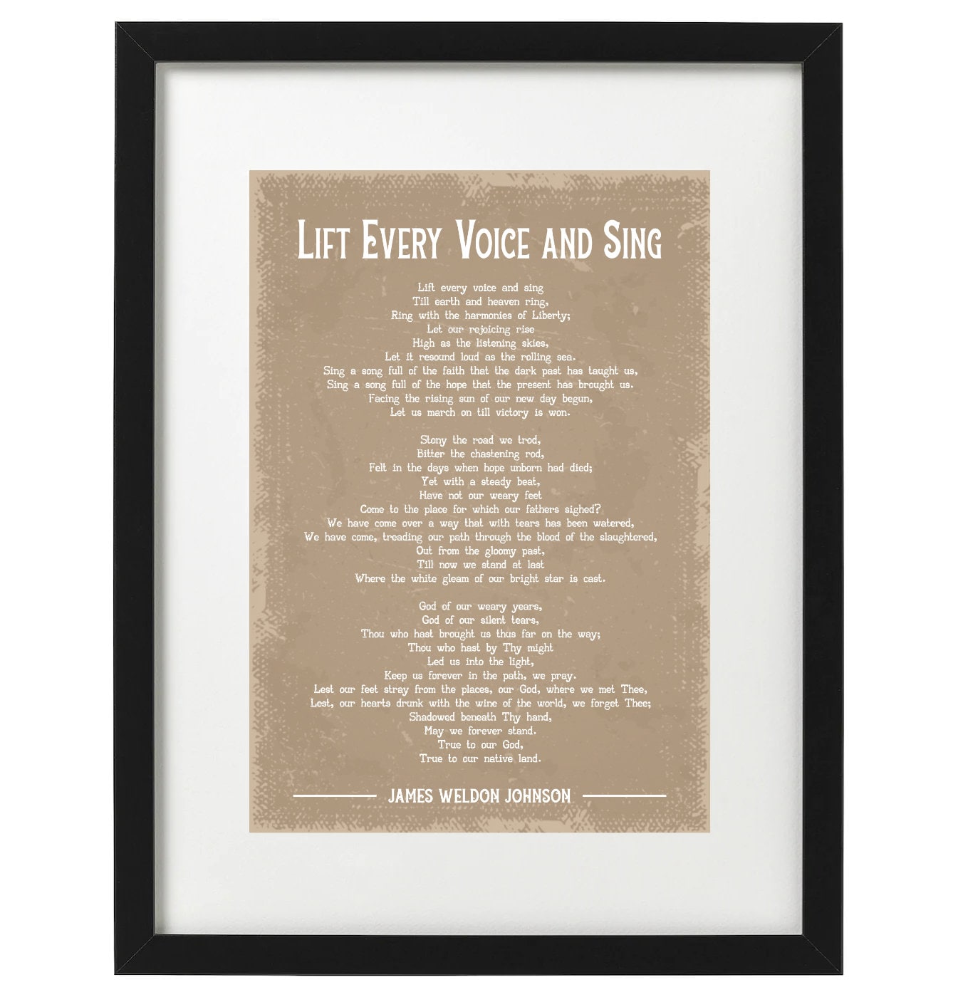 James Weldon Johnson Lift Every Voice and Sing Poem Art Print - Etsy