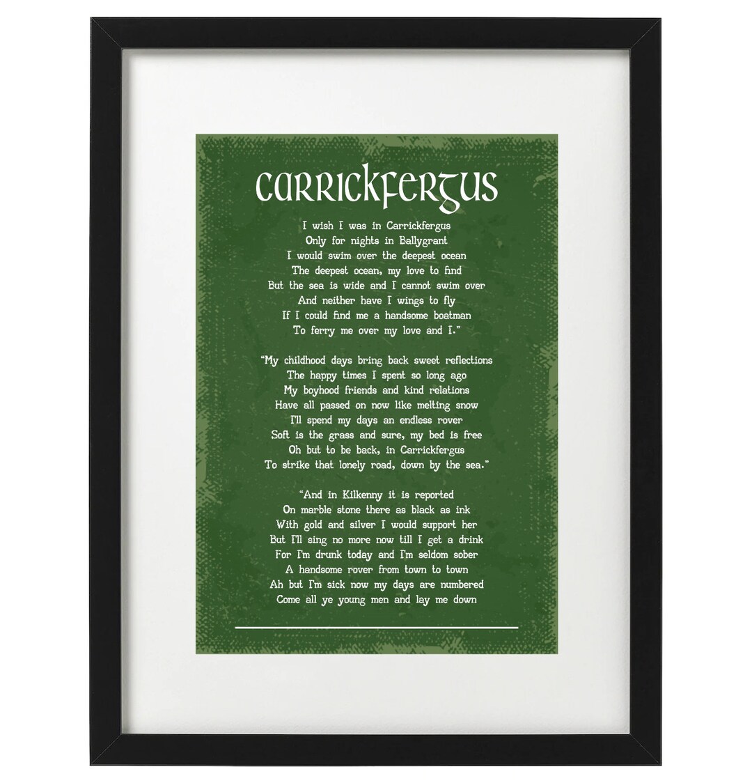Carrickfergus Traditional Irish Song Art Print - Etsy