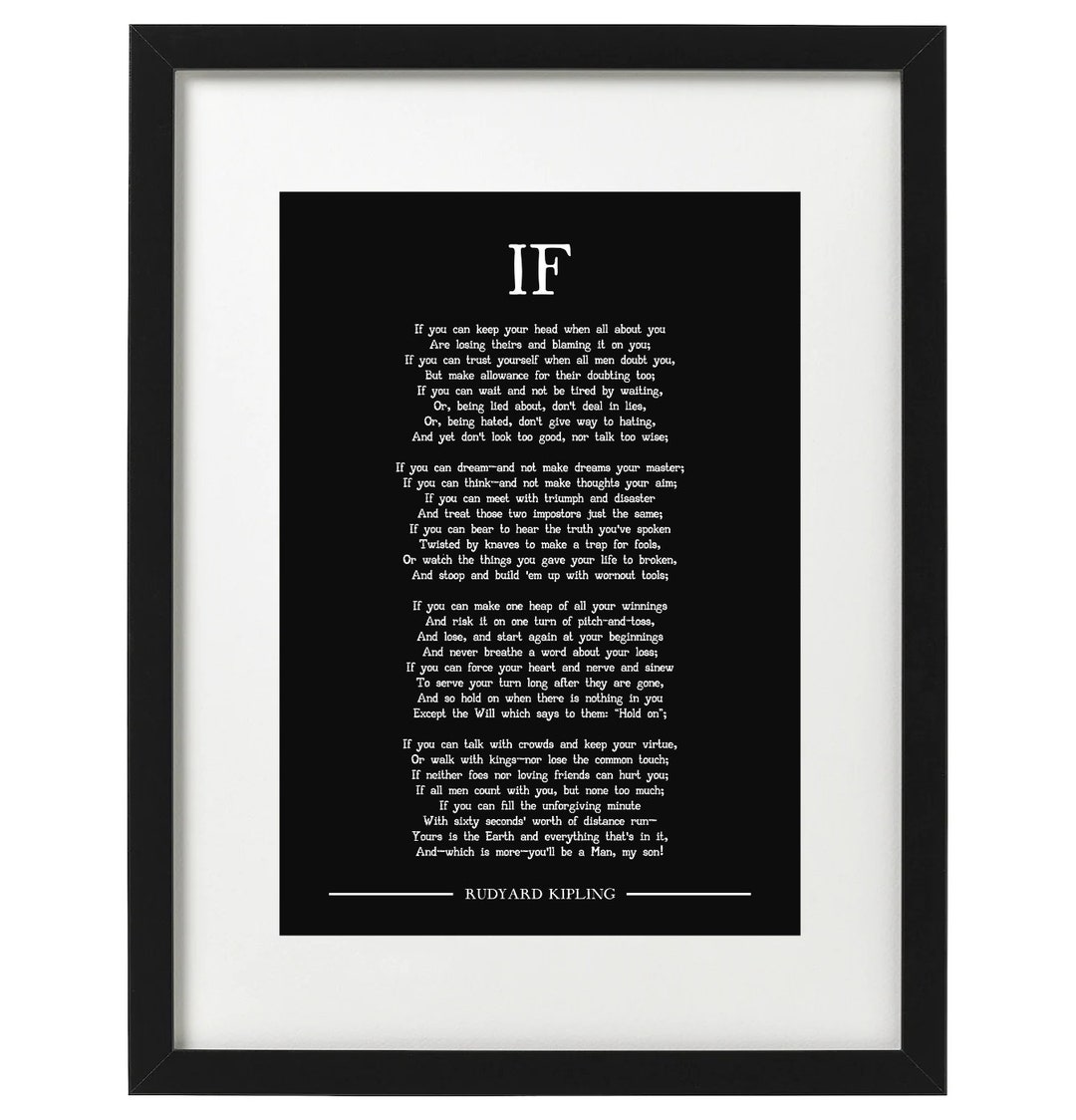 Rudyard Kipling If Poem Art Print - Etsy