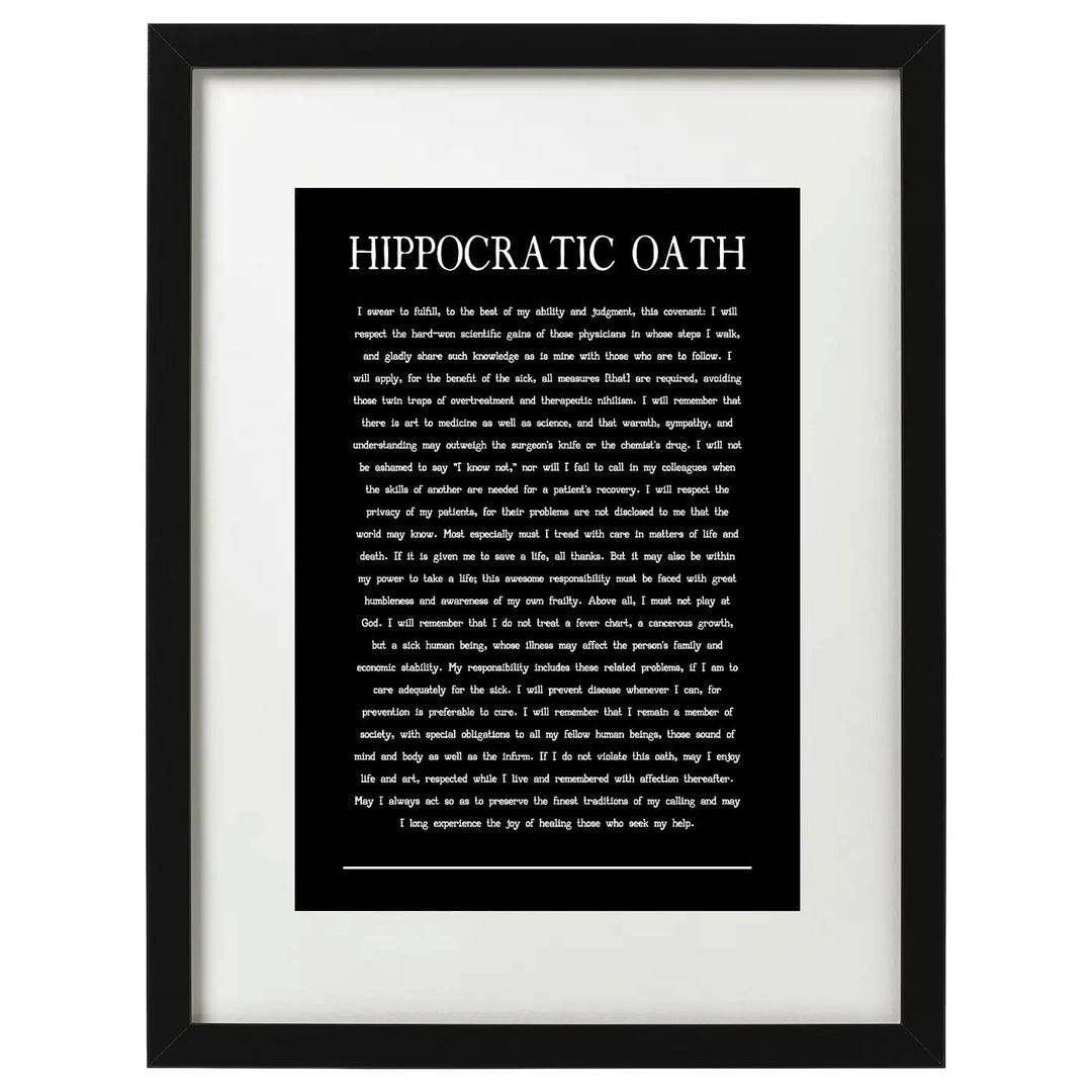 The Hippocratic Oath Art Print - Etsy