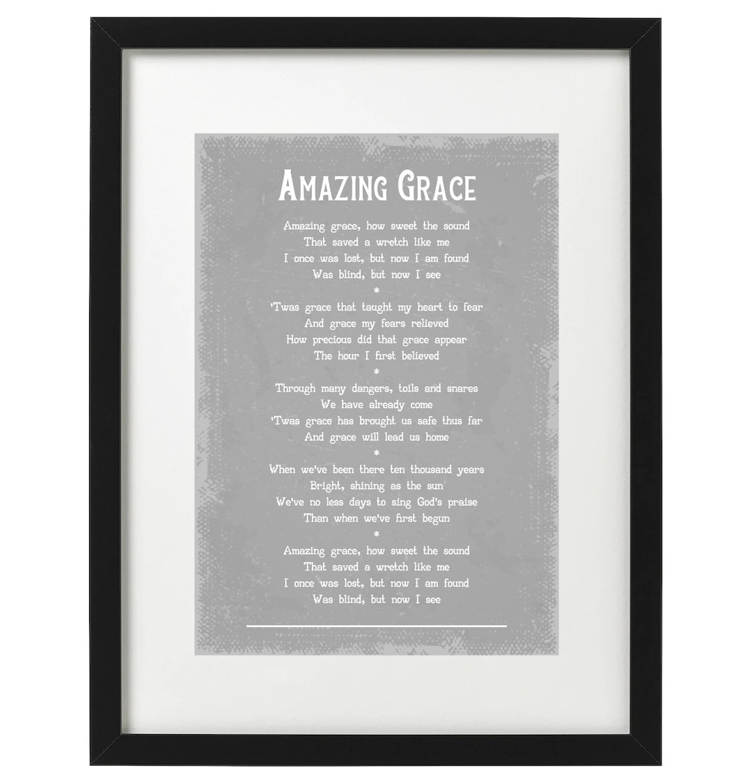 Amazing Grace Christian Hymn Art Print - Etsy
