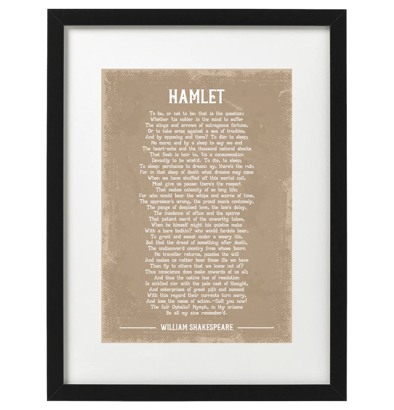 William Shakespeare Hamlet Art Print - Etsy UK