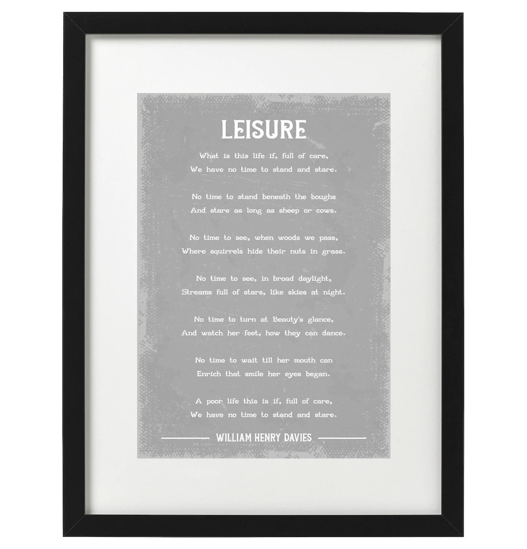 W H Davies Leisure Poem Art Print - Etsy
