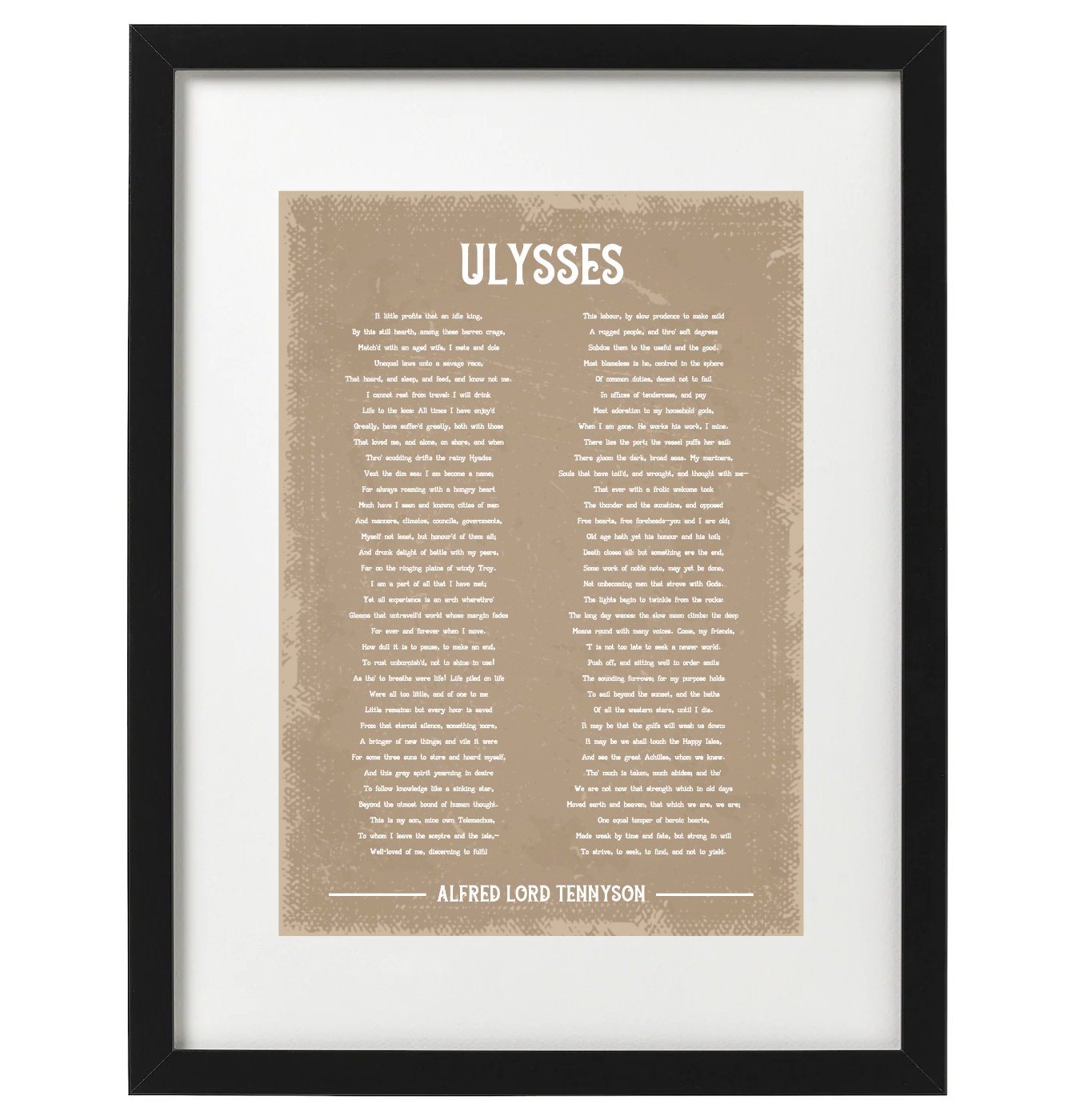 Alfred Lord Tennyson Ulysses Poem Art Print - Etsy