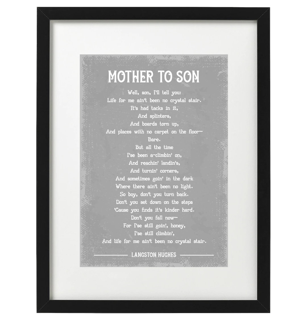 Langston Hughes Mother Poem to Son Art Print - Etsy