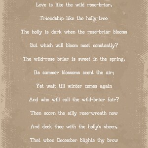 Emily Bronte Love and Friendship Poem Art Print - Etsy