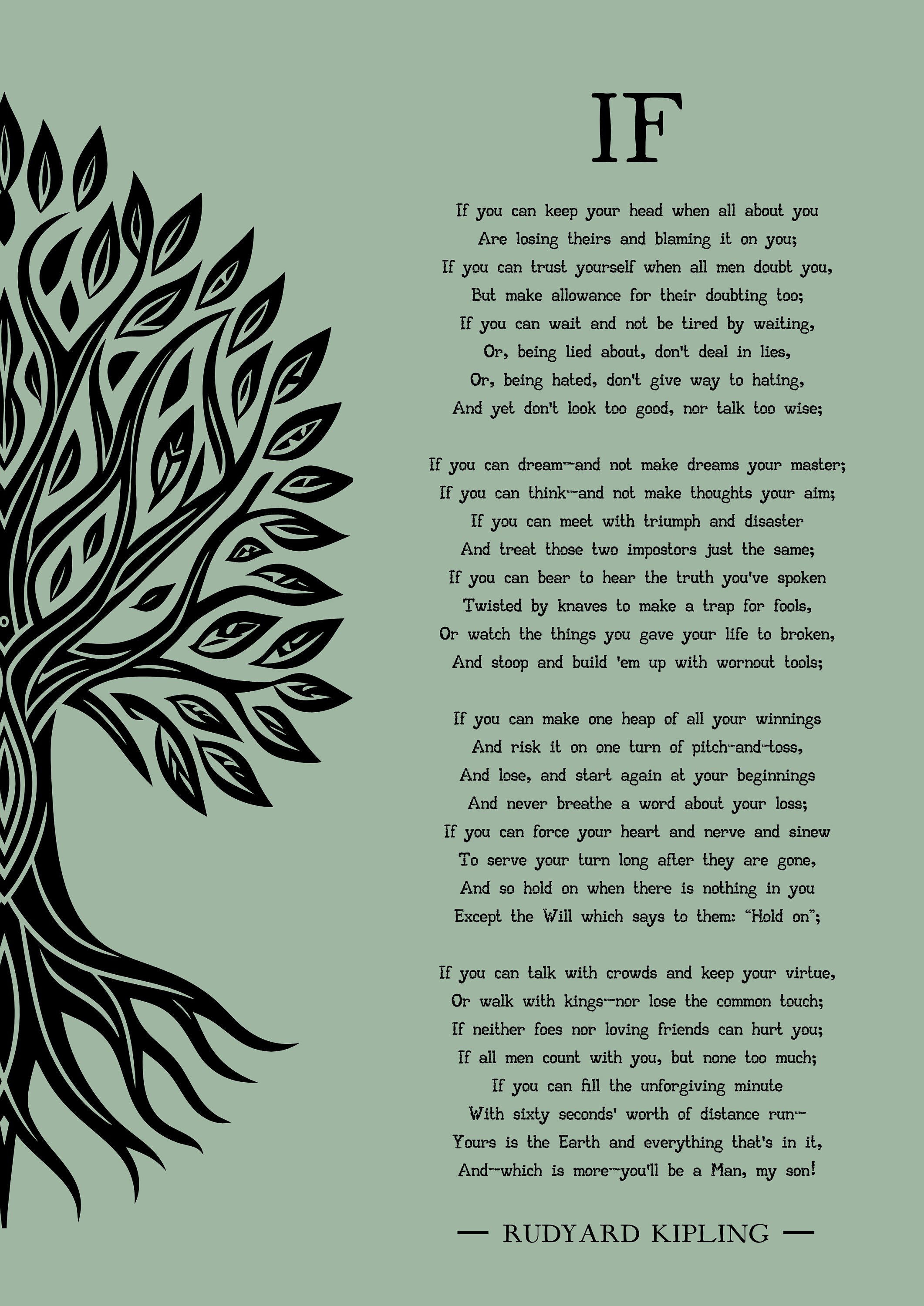 Rudyard Kipling If Poem Art Print - Etsy