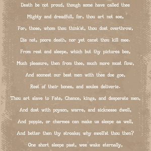 John Donne Death be not proud poem art print - Etsy 日本