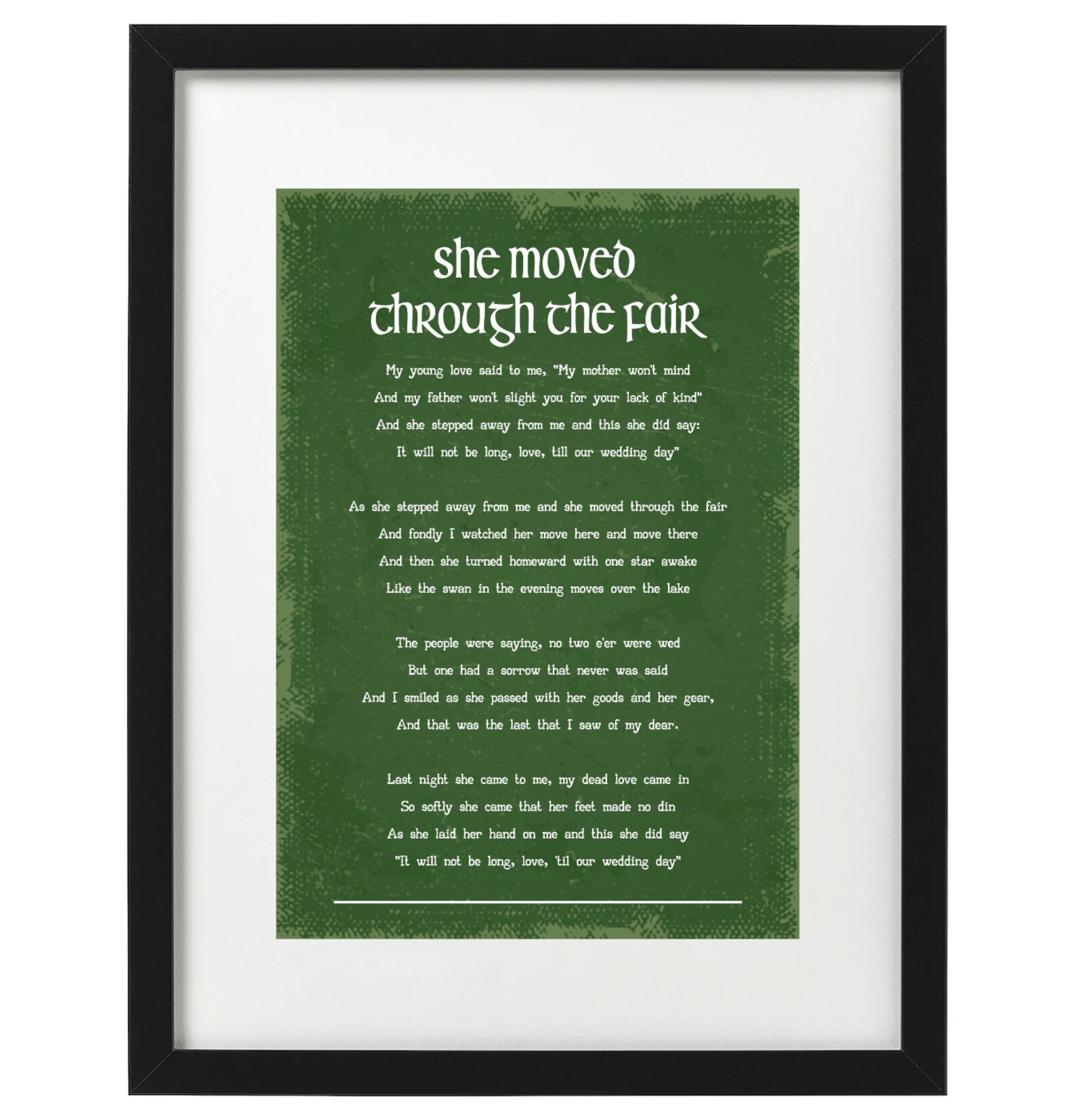 She Moved Through the Fair Traditional Irish Song Art Print - Etsy UK