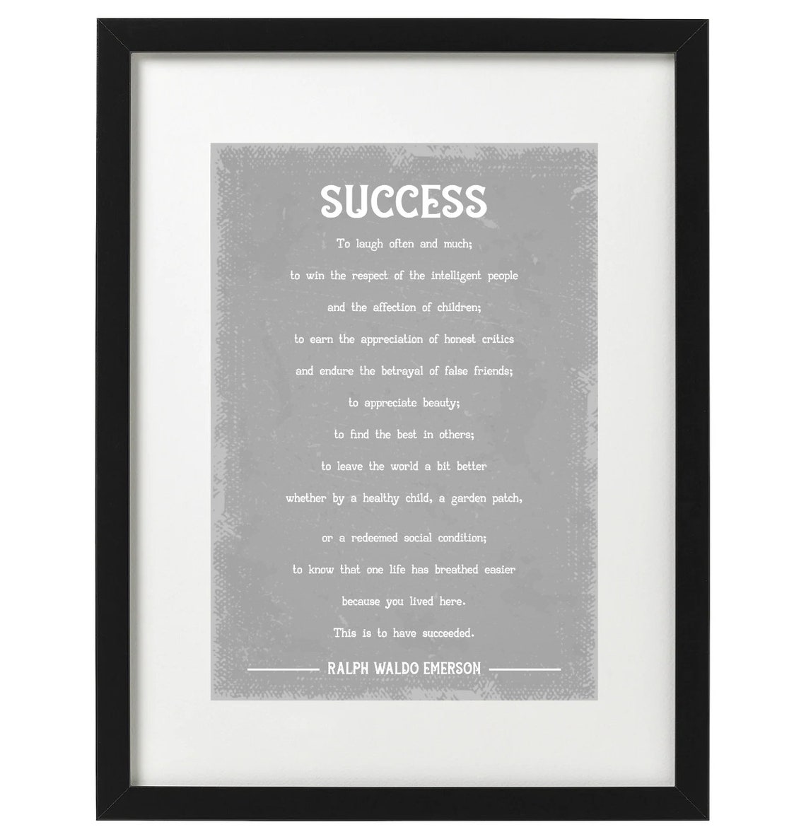 Ralph Waldo Emerson Success Poem Art Print - Etsy