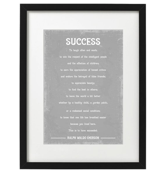 Ralph Waldo Emerson Success Poem Art Print | Etsy