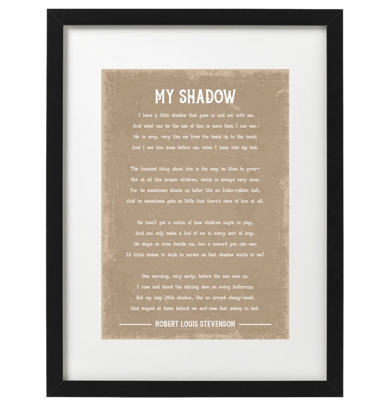 Robert Louis Stevenson My Shadow Poem Art Print - Etsy