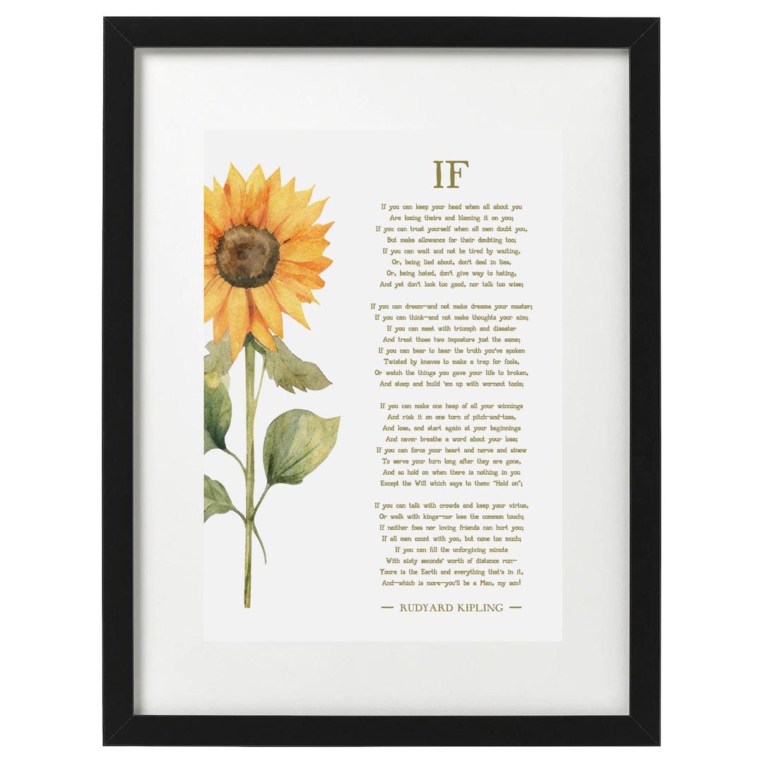 Rudyard Kipling If Poem Art Print - Etsy