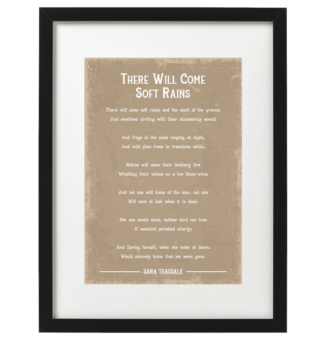 Sara Teasdale There Will Come Soft Rains Poem Art Print - Etsy UK