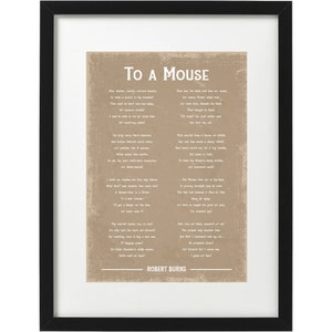 Robert Burns to a Mouse Poem Art Print - Etsy