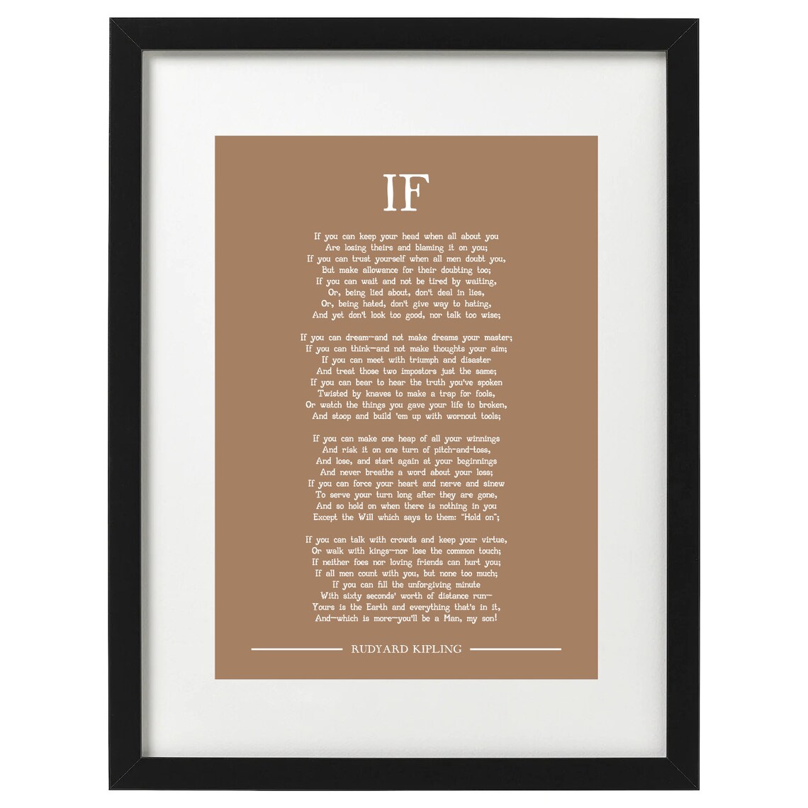 Rudyard Kipling If Poem Art Print - Etsy
