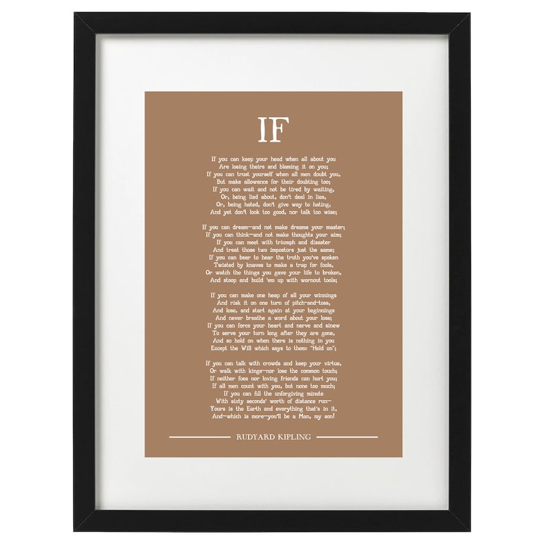 Rudyard Kipling If Poem Art Print - Etsy