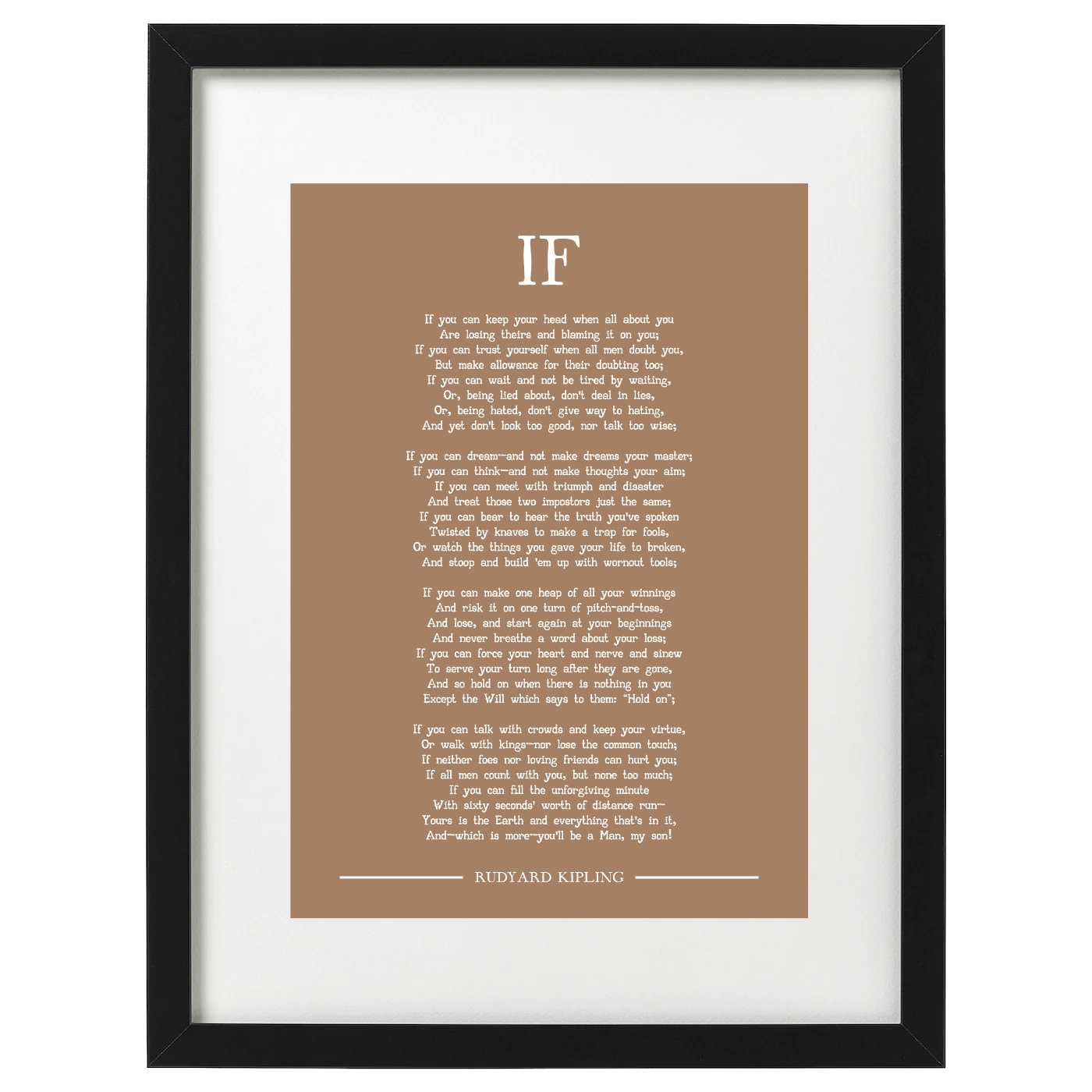 Rudyard Kipling If Poem Art Print - Etsy