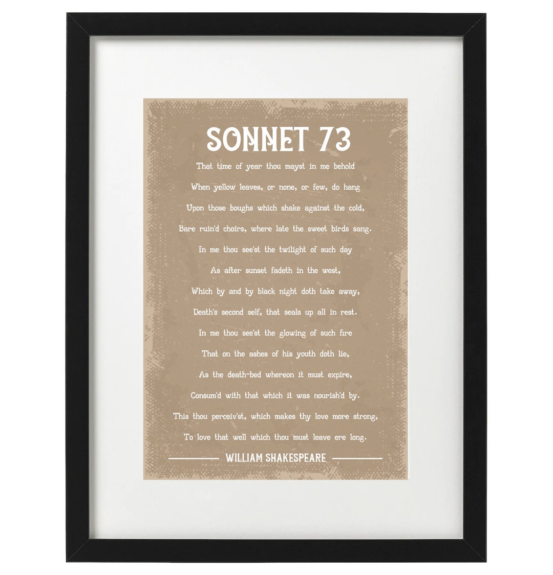 William Shakespeare Sonnet 73 Art Print - Etsy