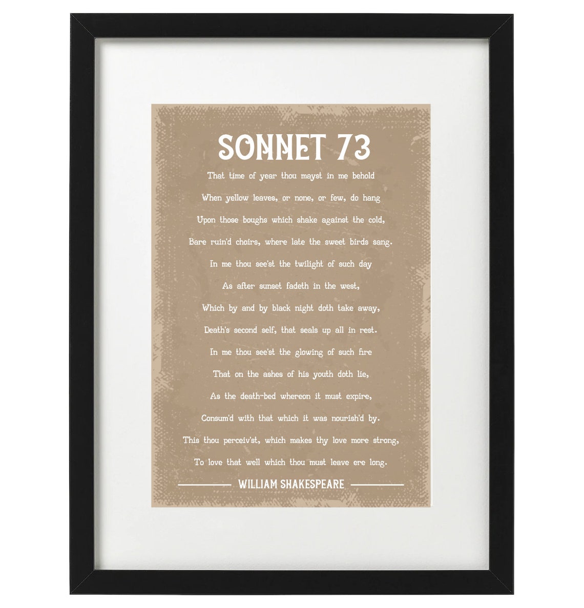 William Shakespeare Sonnet 73 Art Print - Etsy