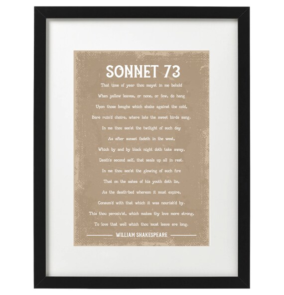 William Shakespeare Sonnet 73 art print | Etsy