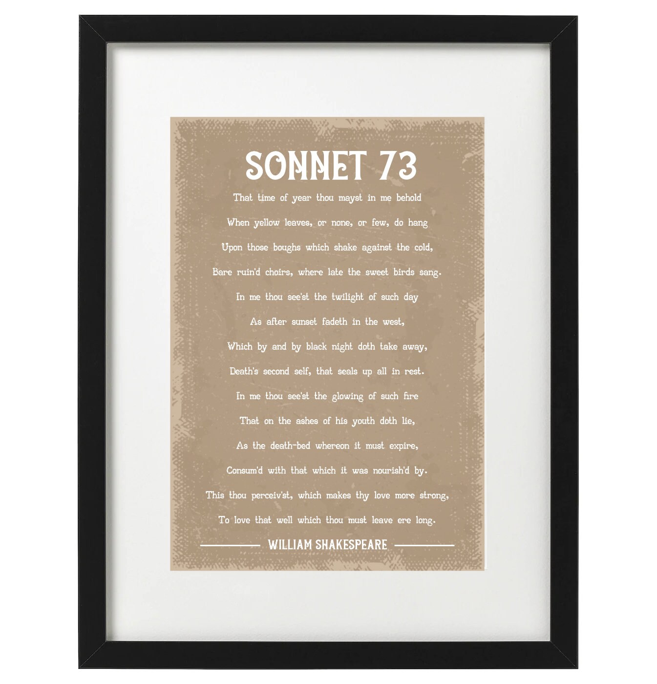 William Shakespeare Sonnet 73 Art Print - Etsy Canada
