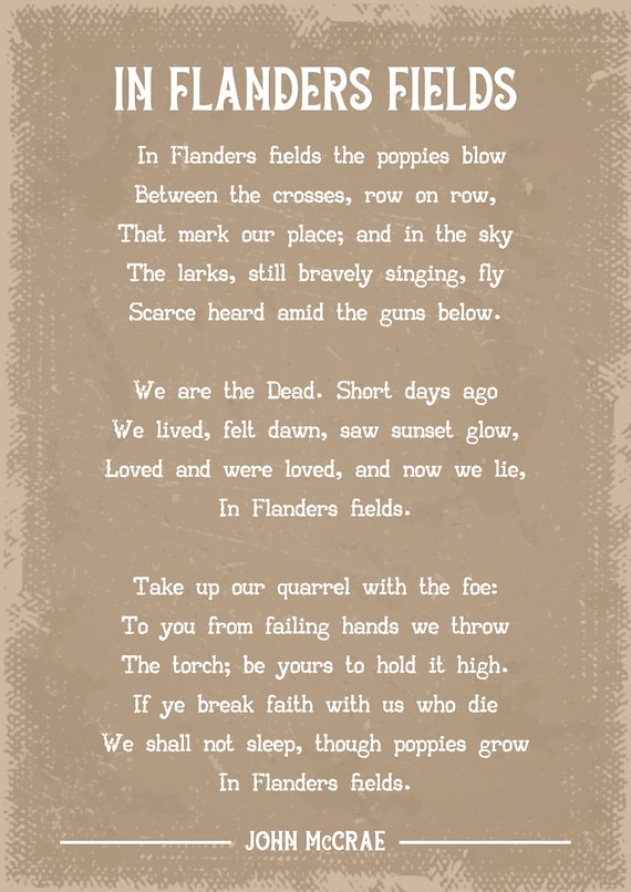 Flanders Field Poem