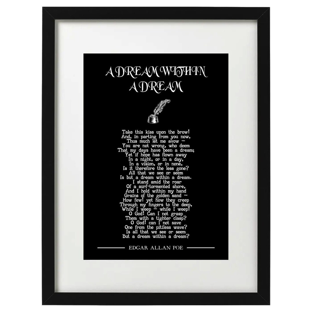 Edgar Allan Poe A Dream Within a Dream Poem Art Print - Etsy