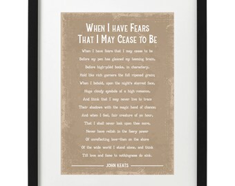 John Keats | Etsy UK