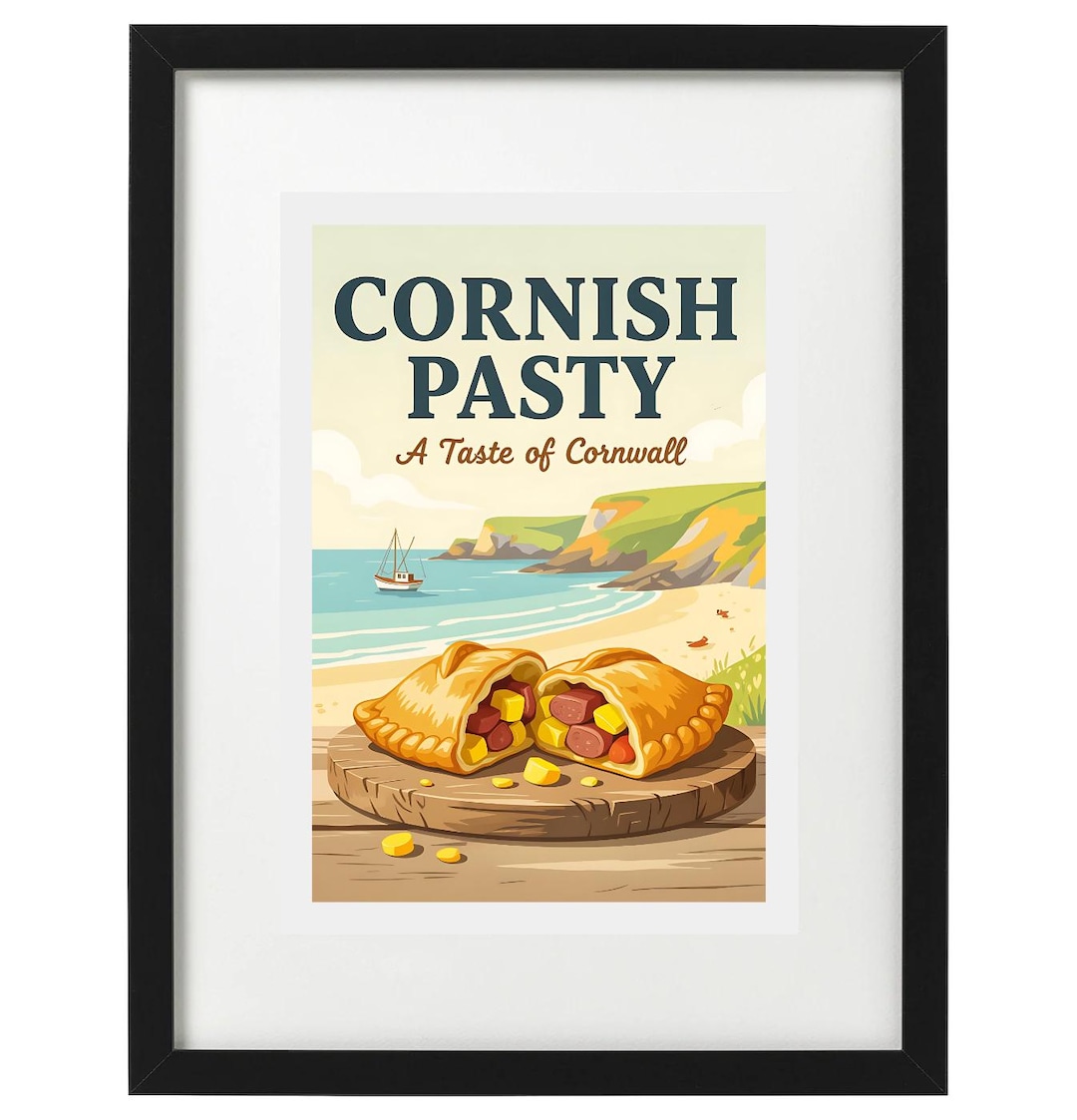 Cornish Pasty Vintage Style Cornwall Art Print - Etsy