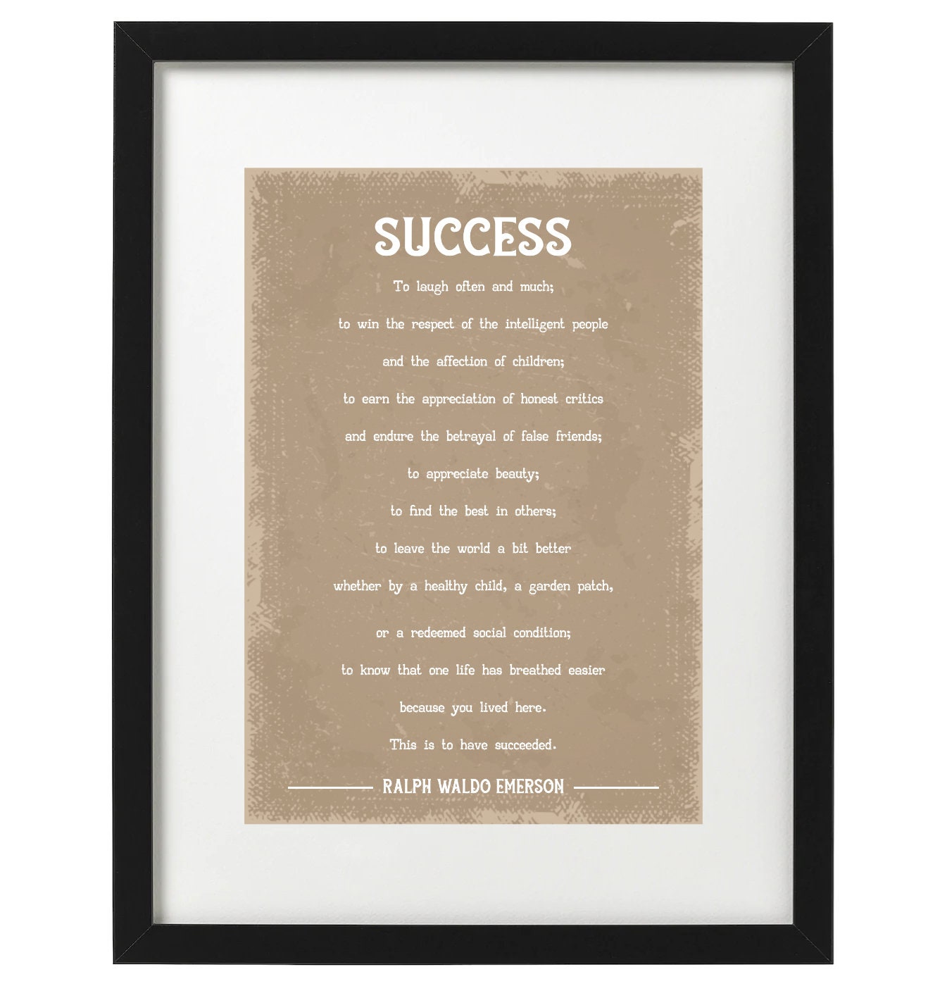 Ralph Waldo Emerson Success Poem Art Print - Etsy UK