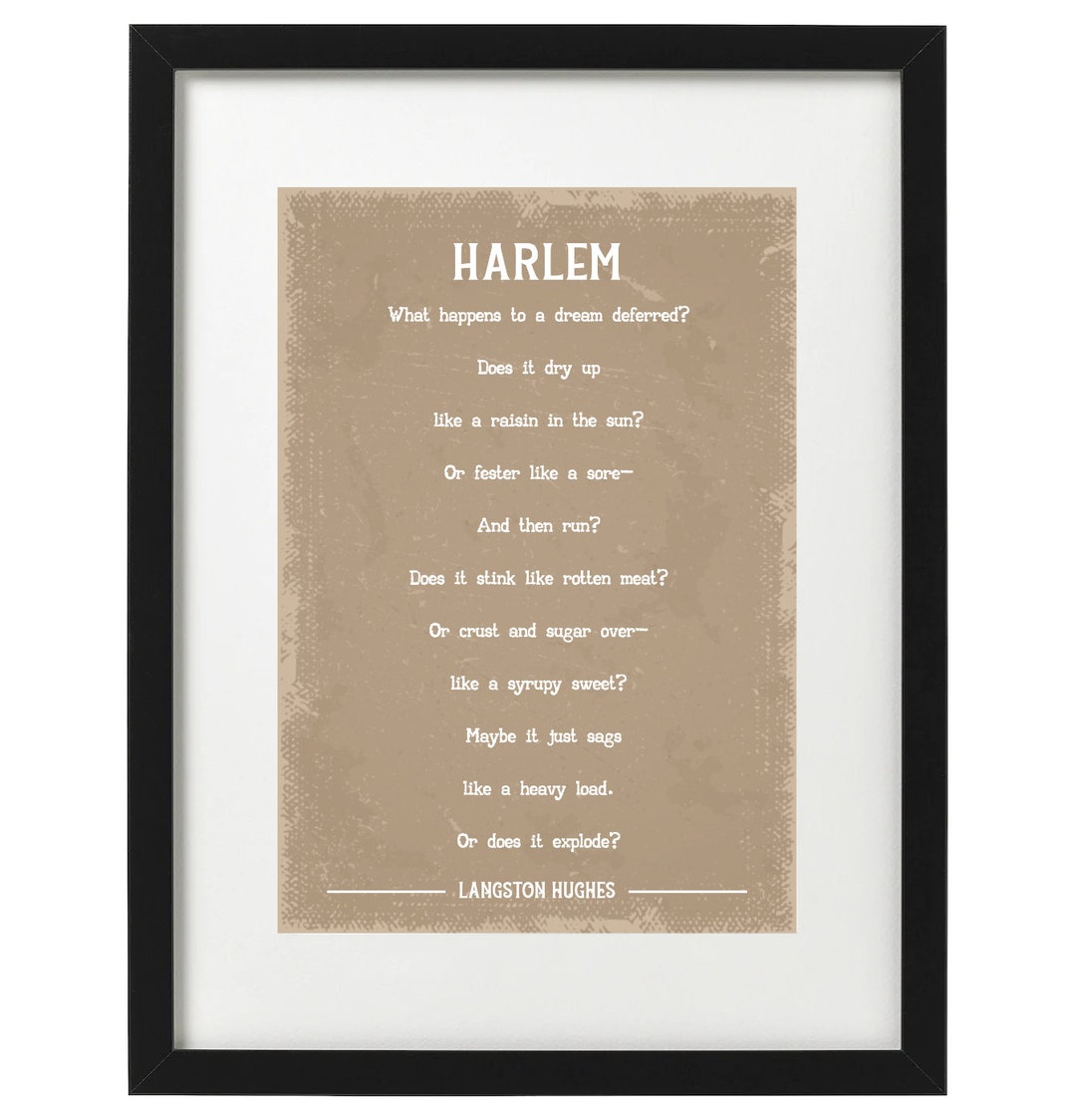 Langston Hughes Harlem Poem Art Print - Etsy Israel