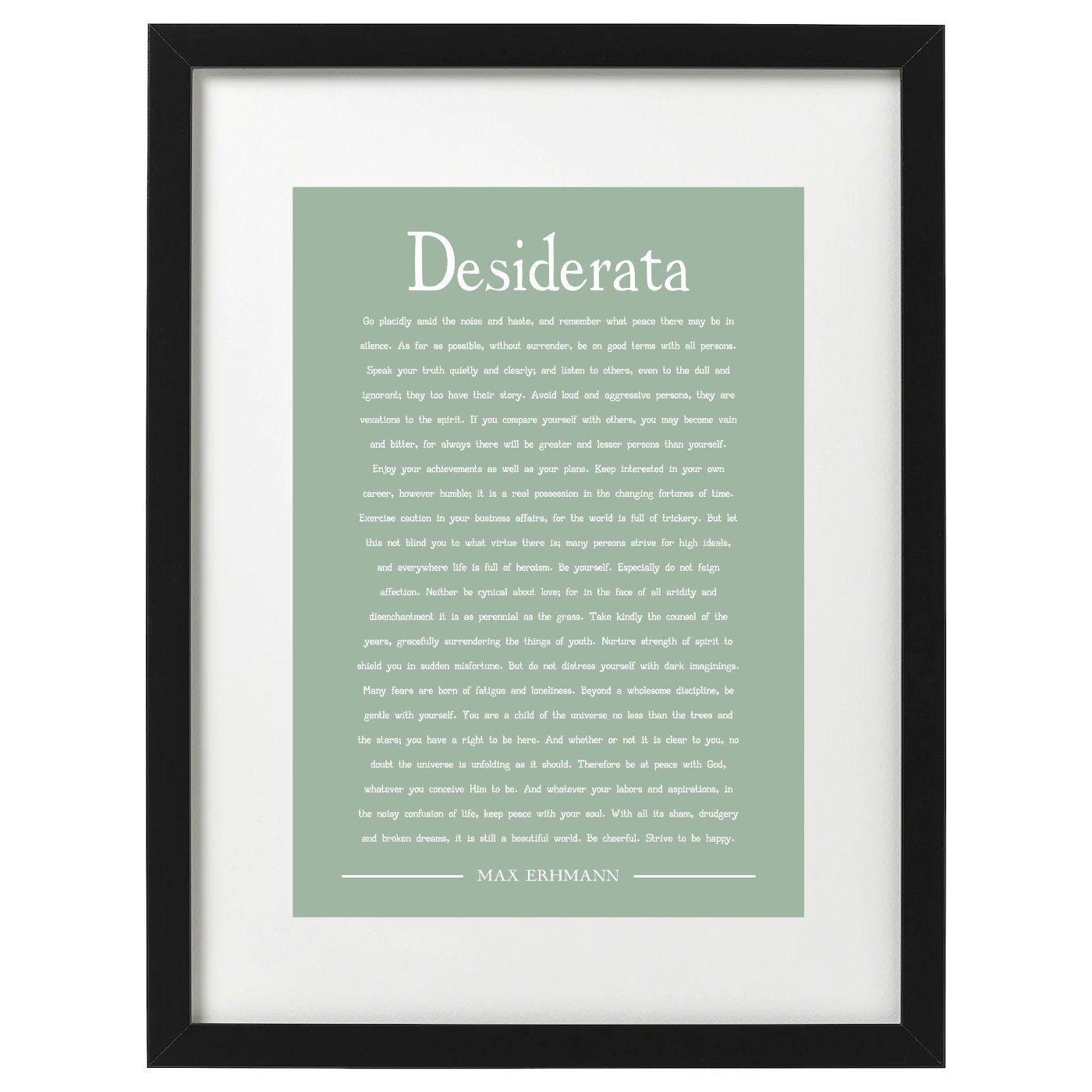 Max Ehrmann Desiderata Poem Art Print - Etsy