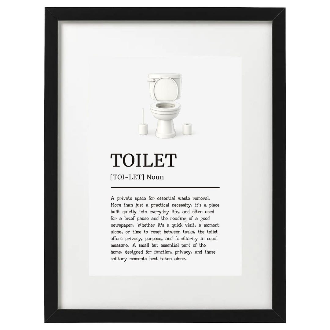 Toilet Definition Bathroom Art Print - Etsy