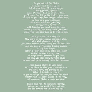 C P Cavafy Ithaka Poem Art Print - Etsy