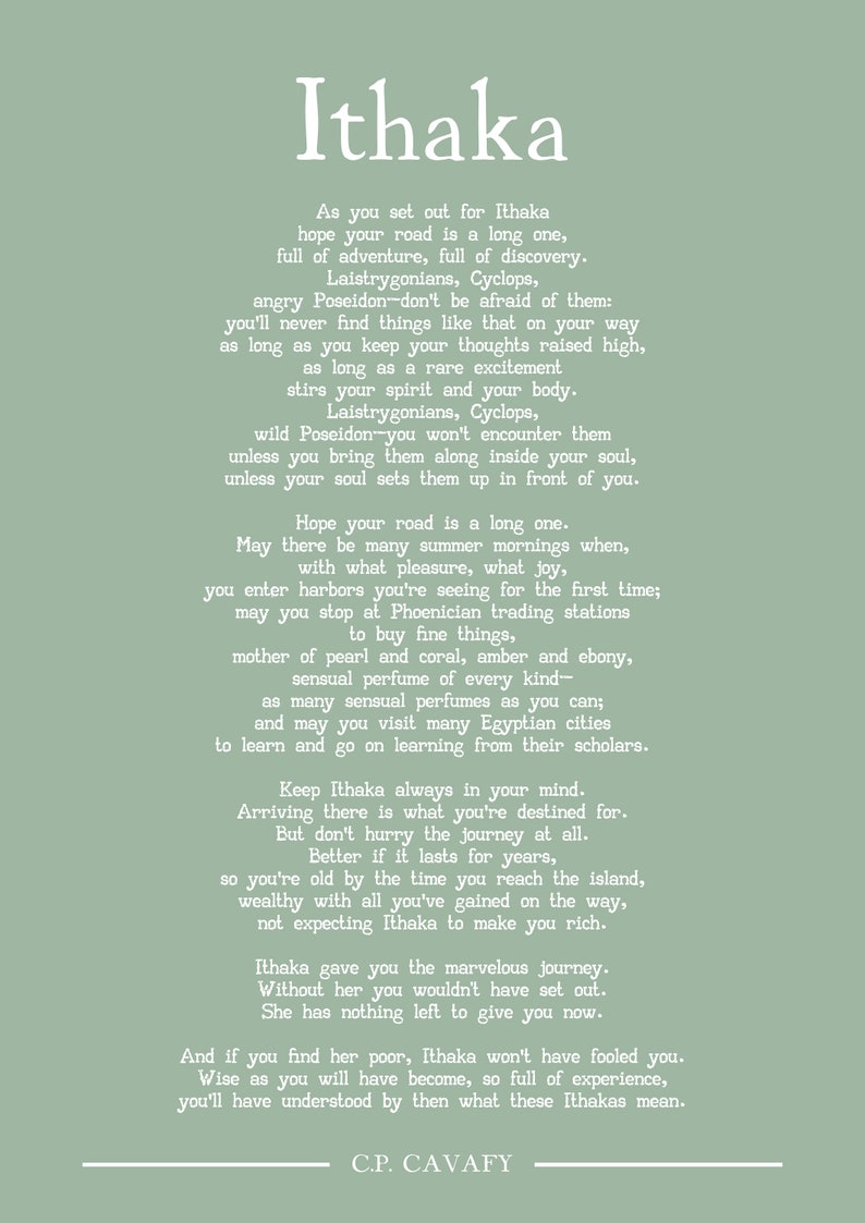 C P Cavafy Ithaka Poem Art Print - Etsy