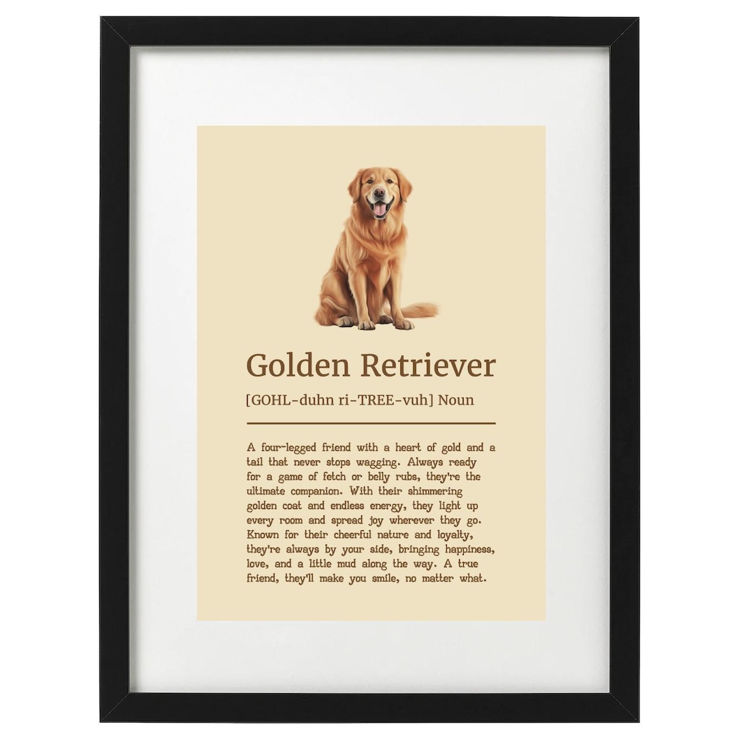Golden Retriever Dog Dictionary Definition Art Print - Etsy