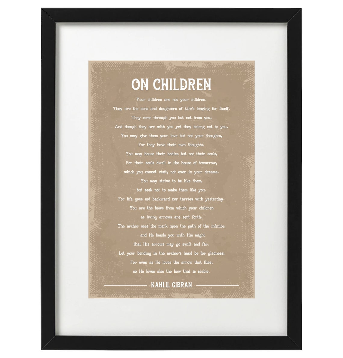 Kahlil Gibran on Children Poem Art Print - Etsy