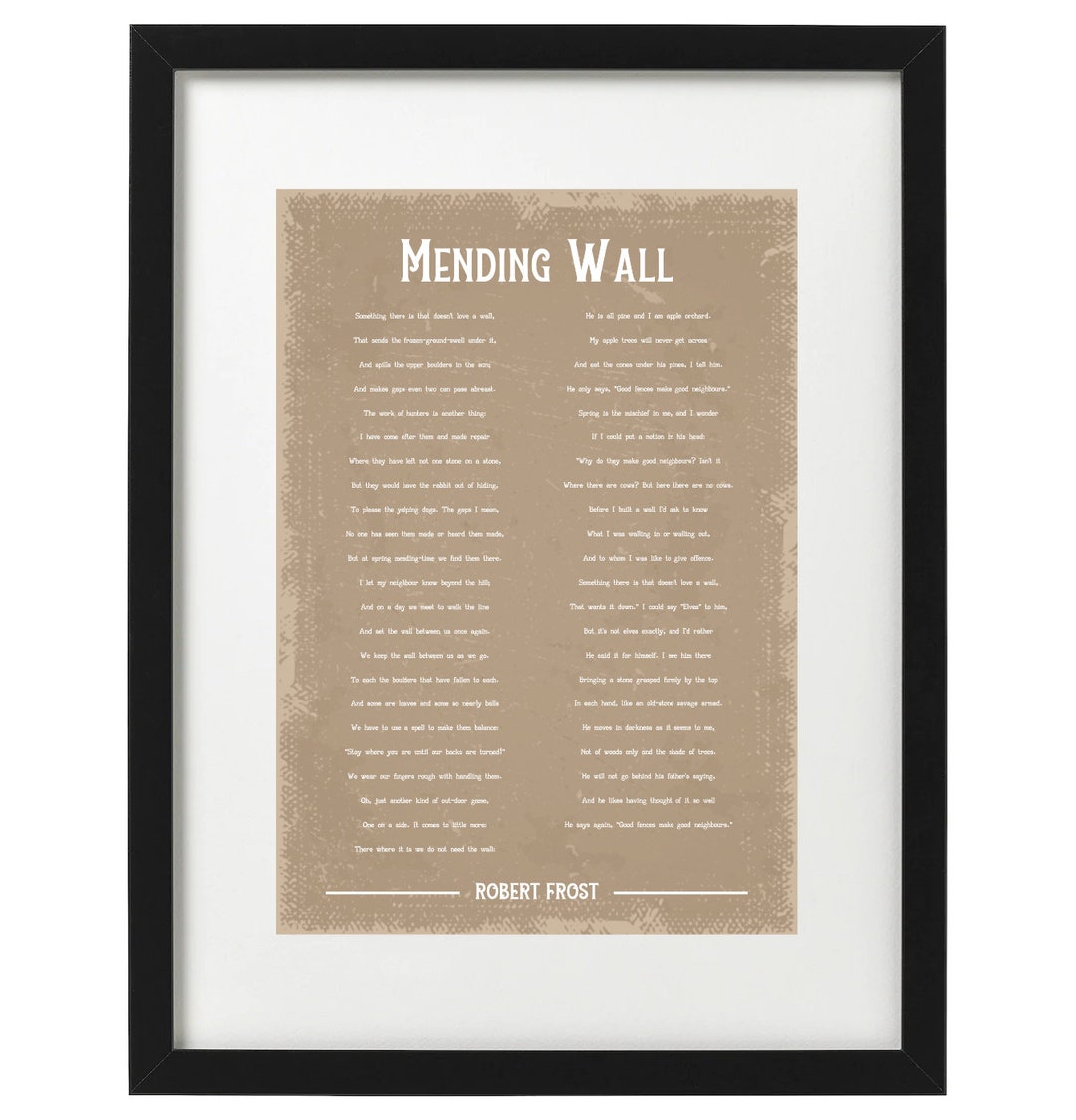 Robert Frost Mending Wall Poem Art Print - Etsy