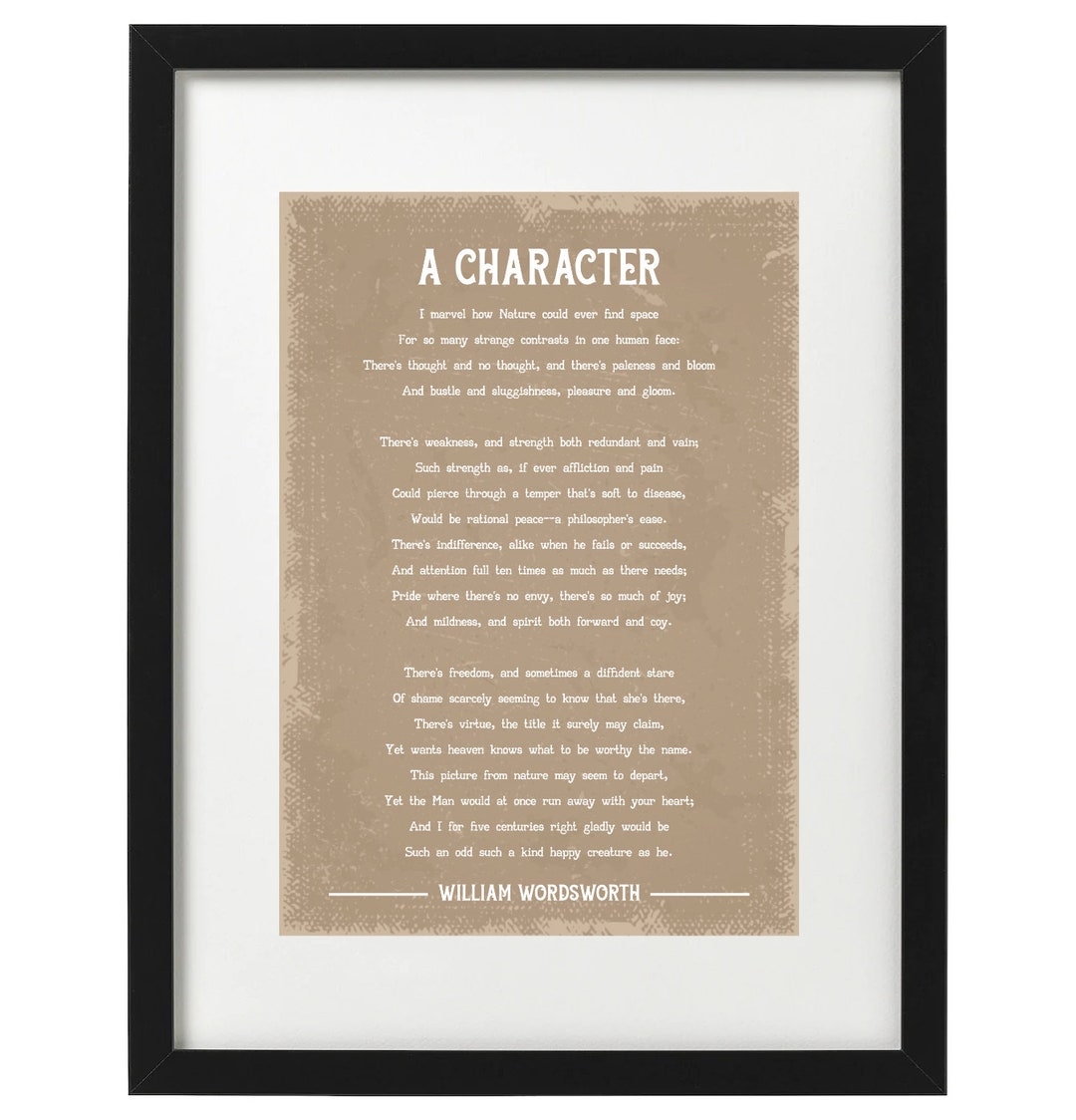 William Wordsworth A Character Poem Art Print - Etsy