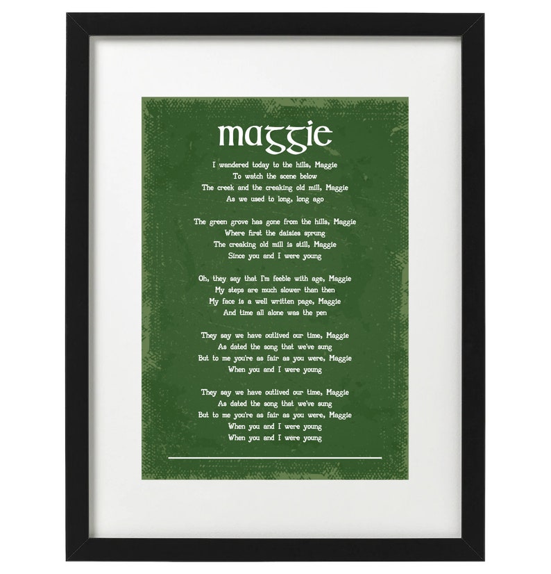 Maggie Traditional Irish Song Art Print - Etsy